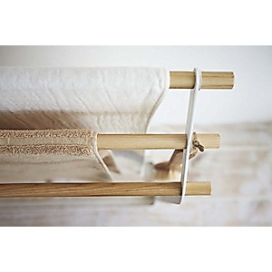 Stainless Steel & Wood Free Standing Drying Towel Rack in White Finish