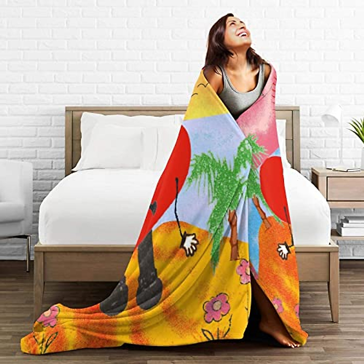 JUANZI Music Blanket,2022 New Music Throw Blanket Super Soft Flannel Throw Blanket for Fans Gifts 50''x40'', Black