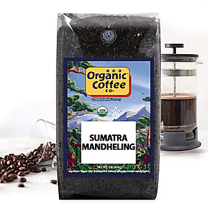The Organic Coffee Co. Whole Bean Coffee - Sumatra Mandheling (2lb Bag), Medium Roast, USDA Organic