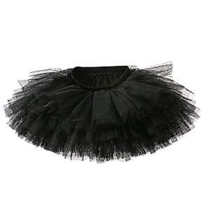 elamccor Baby Girls' Tutu Skirt Toddler 6 Layered Tulle Tutus 1-8T Black