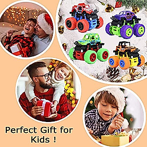 JAFATOY 4 Pack Toy Cars for Kids 3-5 Years Old Boys Girls Monster Trucks Pull Back Car Toy Monster Trucks Toy Toddler Car Toys