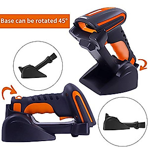 Symcode Bluetooth 2D QR Barcode Scanner with Stand,Industrial Dustproof and Waterproof 3 in 1 Compatible with Bluetooth & 2.4GHz Wireless & Wired Connection with Vibration Alert