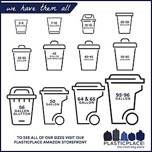 Plasticplace 8 Gallon Trash Bags │ 0.7 Mil │ White Drawstring Garbage Can Liners │ 22" x 22" (100 Count)