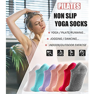 Grip Socks for Women Pilates Non Slip Socks Womens Pilates Socks with Grips for Women Grippers Socks No Slip Socks Women 3pair 3black