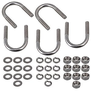 RDEXP Inner Dia 0.87Inch 304 Stainless Steel U Bolts U Screws M6 Pack of 5