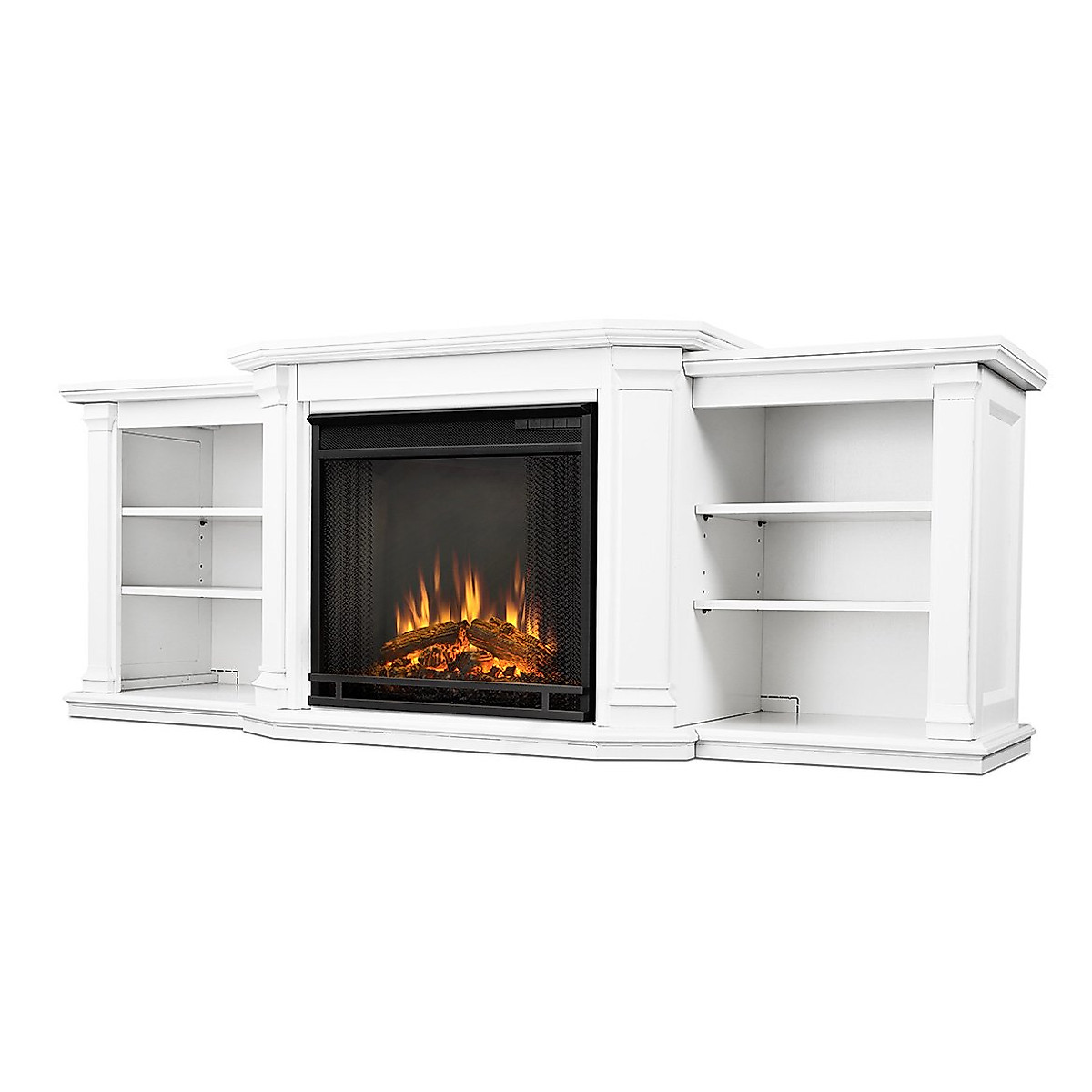 Real Flame 7930E-W Entertainment Valmont Electric Fireplace in White, Large