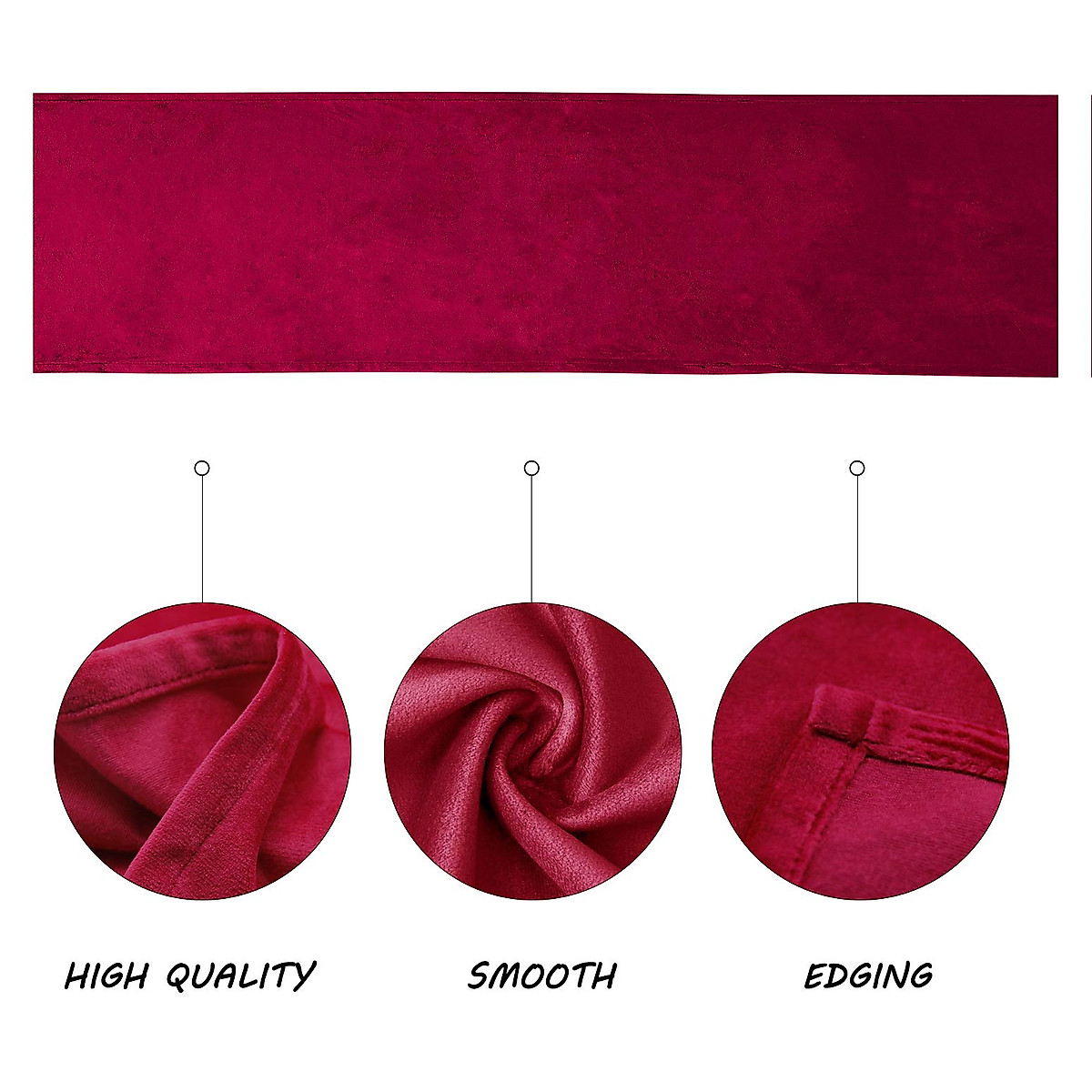 BALCONY & FALCON Velvet Table Runner Luxury Machine Washable Dresser Scarves for Dinner Farmhouse Parties Home Kitchen 14 x 118 inch, Red