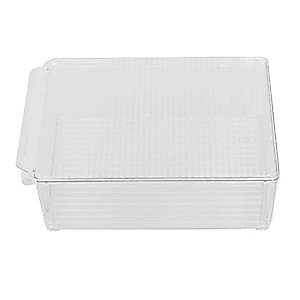 Delaman Pantry Storage Bins with Lid Large Capacity Transparent Food Grade Portable Durable Multifunction Pantry Containers(B)