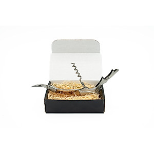 The Wine Chic Premium Professional Corkscrew Wine Opener with Elegant Wood Handle, Manual Wine Key with Foil Knife and Cap Bottle Opener for Bartenders, Waiters and Sommeliers