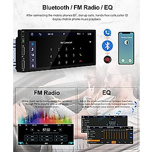 Single Din Touchscreen Car Stereo with Wireless Apple CarPlay, Rimoody 6.86" 1 Din Car Radio with with Android Auto Bluetooth FM Radio EQ Mirror Link Car mp5 Player TF/USB Rear View Camera