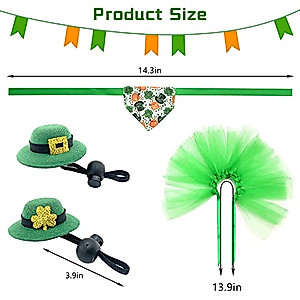 Vehomy 4Pcs Saint Patrick's Day Bearded Dragon Hats Tutu Skirt Outfit Lizard Bowler Hat with Shamrock Décor Small Pet St Patrick's Day Tutu Accessories Costume for Lizard Hamster Leopard Gecko
