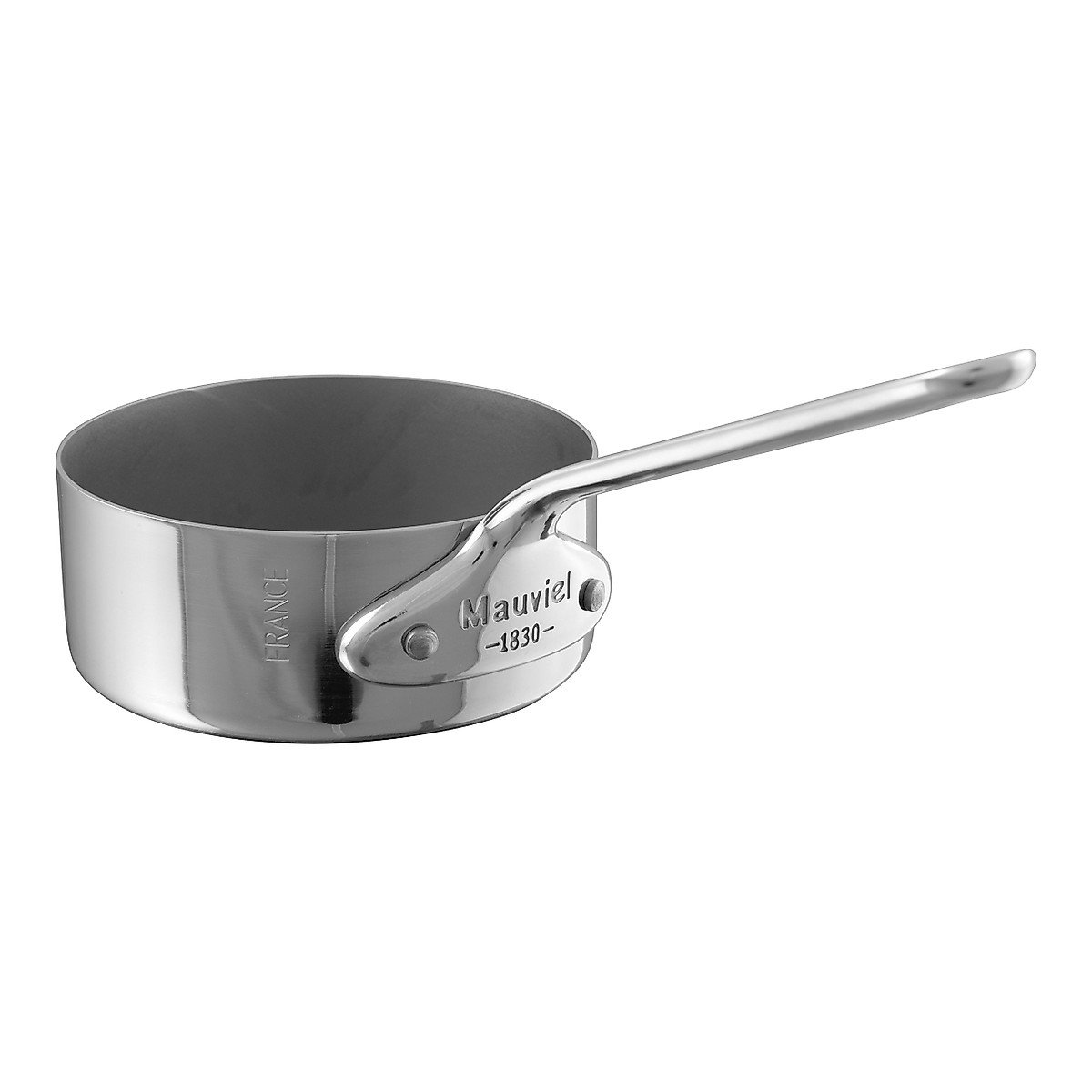 Mauviel M'Minis 1 mm Stainless Steel Mini Saute Pan With Cast Stainless Steel Handle, 3.5-in, Made in France