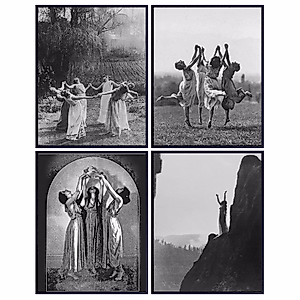 Pagan Decor - Wicca Wiccan Decor - Faerie Goddess Witch Decor - Witchcraft Supplies Accessories - Gothic Home Decor - Goth Wall Art Set - Pagan Gifts - Black Magic, Alchemy, Occult, Mysticism