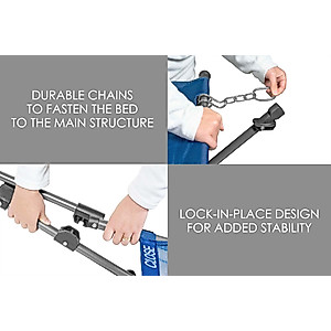 Zenithen Limited Outdoor Indoor Portable Foldable Metal Framed Lounge Hammock Furniture for Camping, Backyard, and Patio, Full Sized Hammock with Storage, Blue