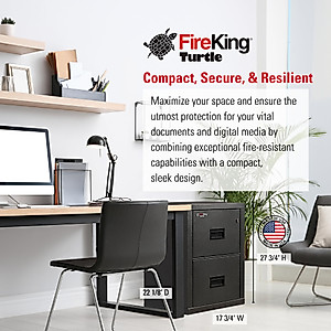 Fire Resistant File Cabinet - 2 Drawer Let/Leg. 22" Depth Black