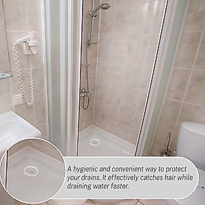 ASTIMESA 25 Pack Disposable Shower Drain Hair Catcher,4.3 Inch Mesh Sticker Drain Cover, Adhesive Hair Stopper Collector Trap,Floor Strainer for Bathroom Bathtub Kitchen Sink (25)