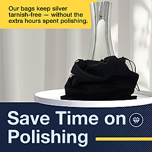 Anti Tarnish Storage Bag 18" x 18" | Fabric Cloth Bags for Sterling Silver Jewelry Silverware Trays and More (2 Pack)