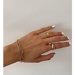 Aojun 14K Gold Filled Ring High Polish Plain Tarnish Resistant Comfort Fit Eternity Wedding Band 1mm 2mm 3mm 4mm 5mm 6mm 8mm Ring for Women Men (Gold-8MM, 8)