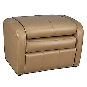 RecPro Charles RV Gaming Chair Ottoman Conversion | Built-in Storage | RV Furniture | Great for Teens | Toffee