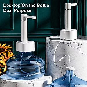 RESOME Desktop Water Dispenser, Portable Electric Water Bottle Pump for 5 Gallon & Universal Bottles, USB Charging Automatic Drinking Water Dispenser Water Jug Pump for Home, Office, Outdoor(Black)