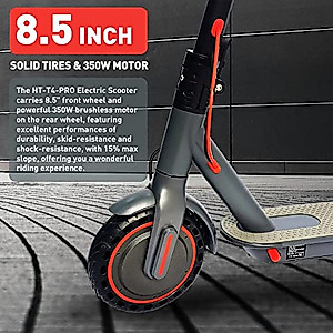 drosery Electric Scooter, 350W Motor 8.5" Solid Tires Electric Scooter Adults, 20 Miles Range 18.6 MPH Speed with App, 36V 10.4Ah Battery, Folding Commuter Scooter Electric for for Adults Kids Teens