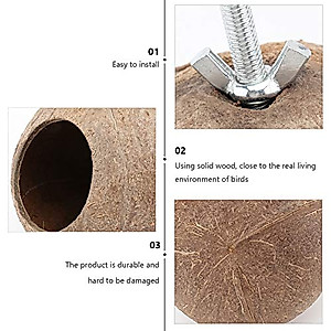 POPETPOP 1Pc Handmade Bird Nest Creative Coconut Shell Bird House Garden Decoration-Pet Supplies