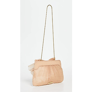 Loeffler Randall Women's Rayne Pleated Frame Clutch with Bow, Beauty, Pink, Tan, Small