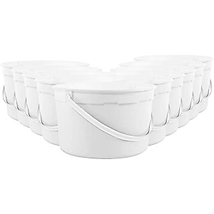 ePackageSupply 1 Gallon BPA Free Round Plastic Bucket with Lids - 10 Pack - for Ice Cream, Soup, Food Storage - Freezer and Food Safe