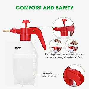 VIVOSUN Outdoor Tumbling Composter Dual Rotating Batch Compost Bin, 43 Gallon Orange Door and 0.2 Gallon Hand held Garden Sprayer Pump Pressure Water Sprayers