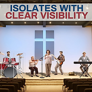 PENNZONI Drum Shield 5ft w/Living Hinges, Comes w/ 5 Drum Panels & Living Hinges, Premium Clear Acrylic Panels, Drum Screen