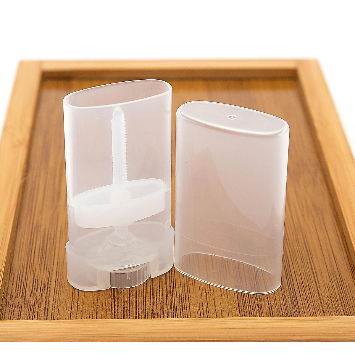 Xiboya textile Empty Oval Deodorant Lip Lipstick Balm Tubes Containers Plastic 20PCS 15ML Transparent (15ml, Transparent)