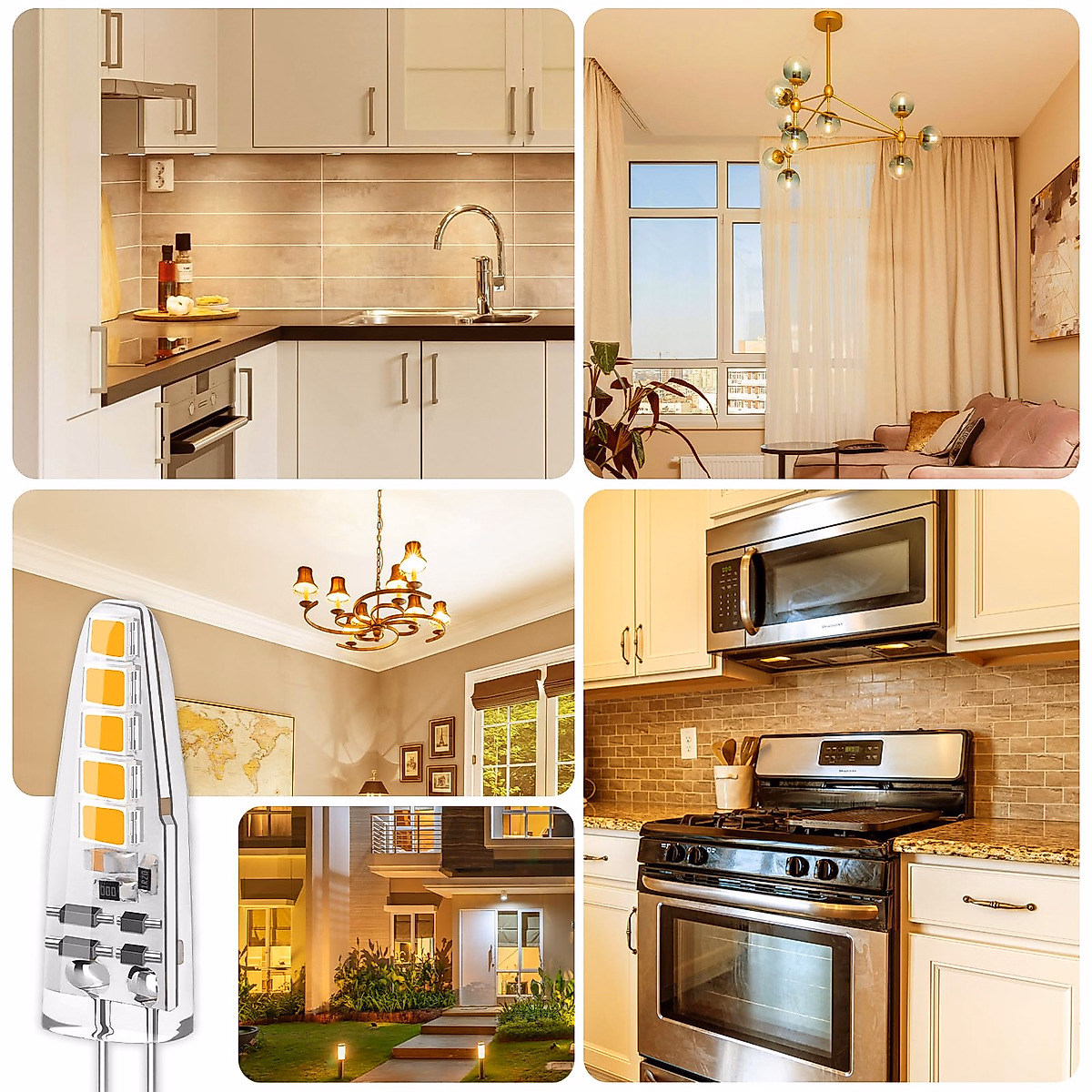 DiCUNO G4 LED Bulb Dimmable, 12V, JC Bi-Pin Base Light Bulbs 2W, Warm White 2700K, 20W T3 Halogen Replacement for Landscape Lighting, Under Cabinet Lighting, RV, Chandelier, 185 Lumen, 10-Pack