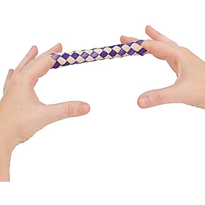 The Dreidel Company Classic Finger Traps, Chinese Bamboo Toys, Assorted Colors, 5" Inches (12-Pack)