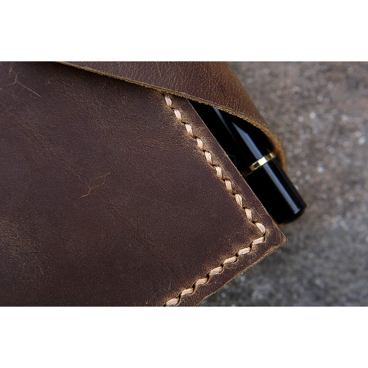 Personalized real genuine leather wallet cover for rite in the rain top-spiral notebook 3" x 5" 4" x 6" inch N05EPC