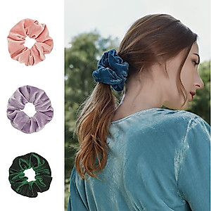 60 Pcs Scrunchies Soft Velvet Scrunchies and Satin Hair Scrunchies for Girls Silk Elastic Hair Ties Scrunchies for Women Hair Accessories with Gift Bag