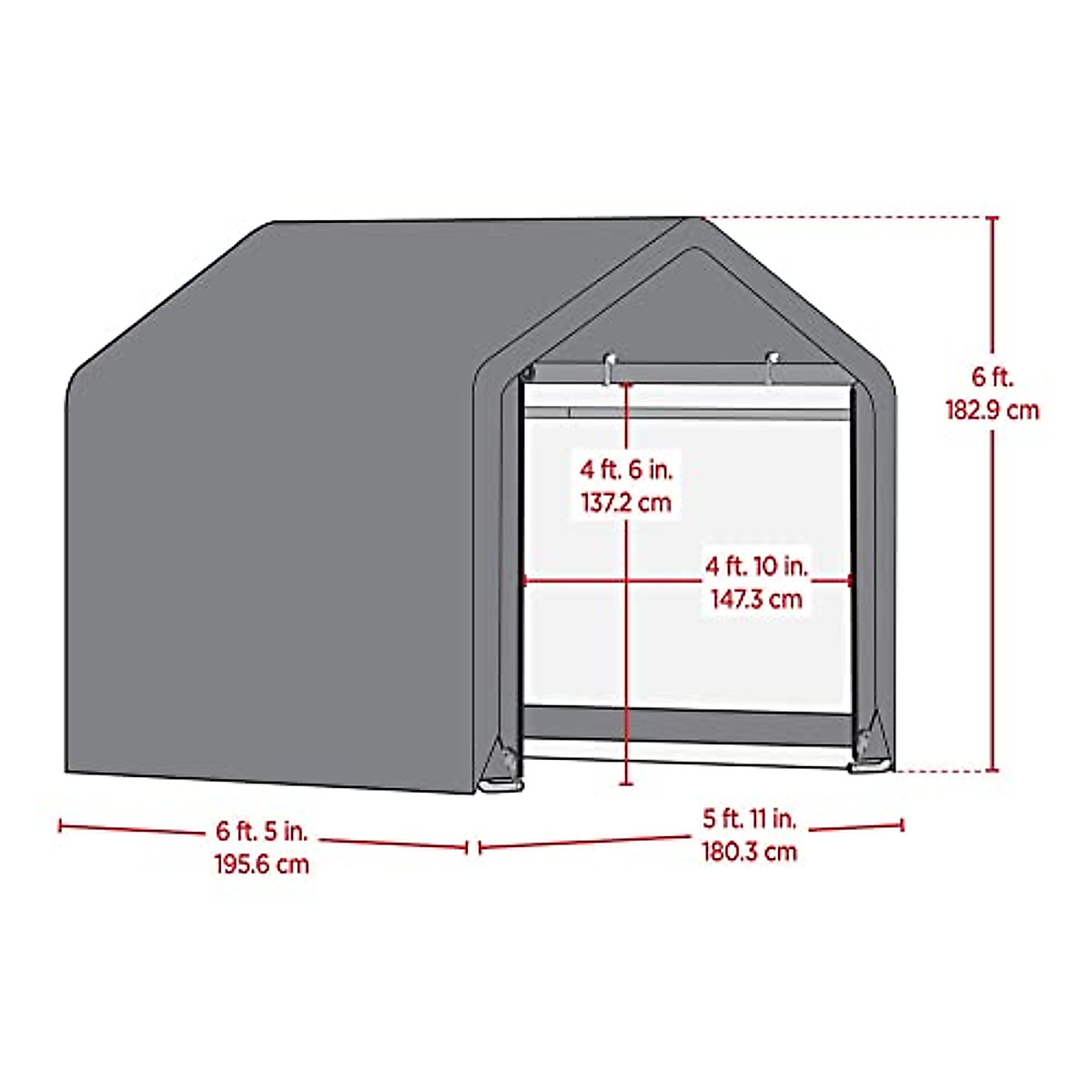Quality Outdoor Shed-in-A-Box Portable Storage Shelter,Triple Layer, Heat Bonded, Ripstop Waterproof Polyethylene Cover, Premium Powder-Coated No Rust Frame, Sandstone (6'x6'x6', Gray)