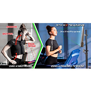 Stick2Training's Extra-Tall TV, VESA Stand Mount for Treadmill, Walking Pad, Under Desk Treadmill, Stand Up Desk - Keep You Productive or Entertained While You Work Out!