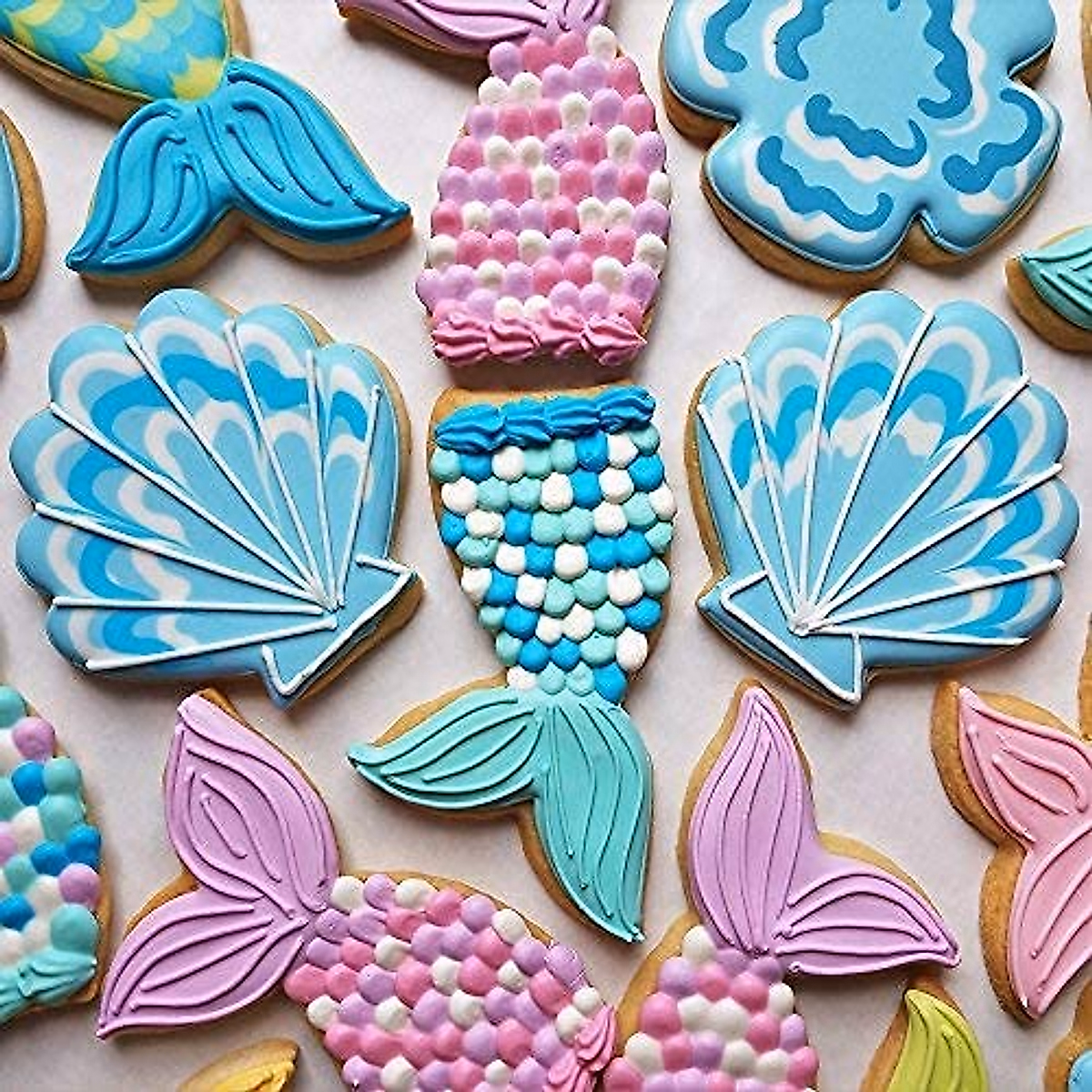 Mermaid Ocean Cookie Cutters 3-Pc Set Made in USA by Ann Clark, Mermaid Tail, Starfish, Seashell