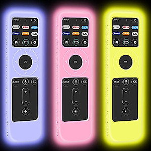 [3Pcs] Glowing Covers Case for Vizio XRT260 4K Voice Remote 2021 Model, Silicone Protective Case for Vizio Remote,Anti-Slip & Shockproof Remote Battery Back Replacement Covers Protector Skin Holder