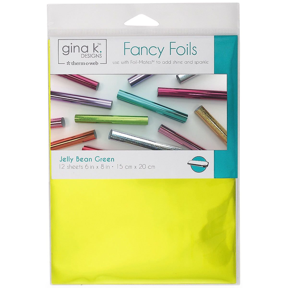 Gina K. Designs for Therm O Web Fancy Foils, 6" x 8", Jelly Bean Green 12 Count