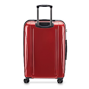 DELSEY PARIS Helium Aero Hardside Expandable Luggage with Spinner Wheels, Brick Red, Checked-Medium 25 Inch