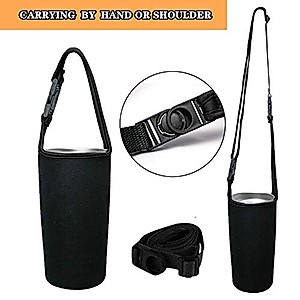 20 oz Tumbler Carrier Holder Water Bottle Handle Bag for yeti,rtic,ozark trail Tumbler and More Travel To-Go Cups Bottles (Black, 20 oz)
