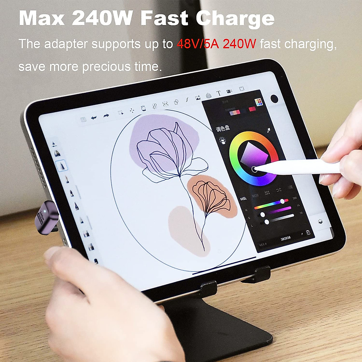 AreMe 240W USB C 180 Degree Adapter (2 Pack), U Shape Type C Male to Female 40Gbps Connector for Thunderbolt, Switch, MacBook, Laptop, Tablet, Phone