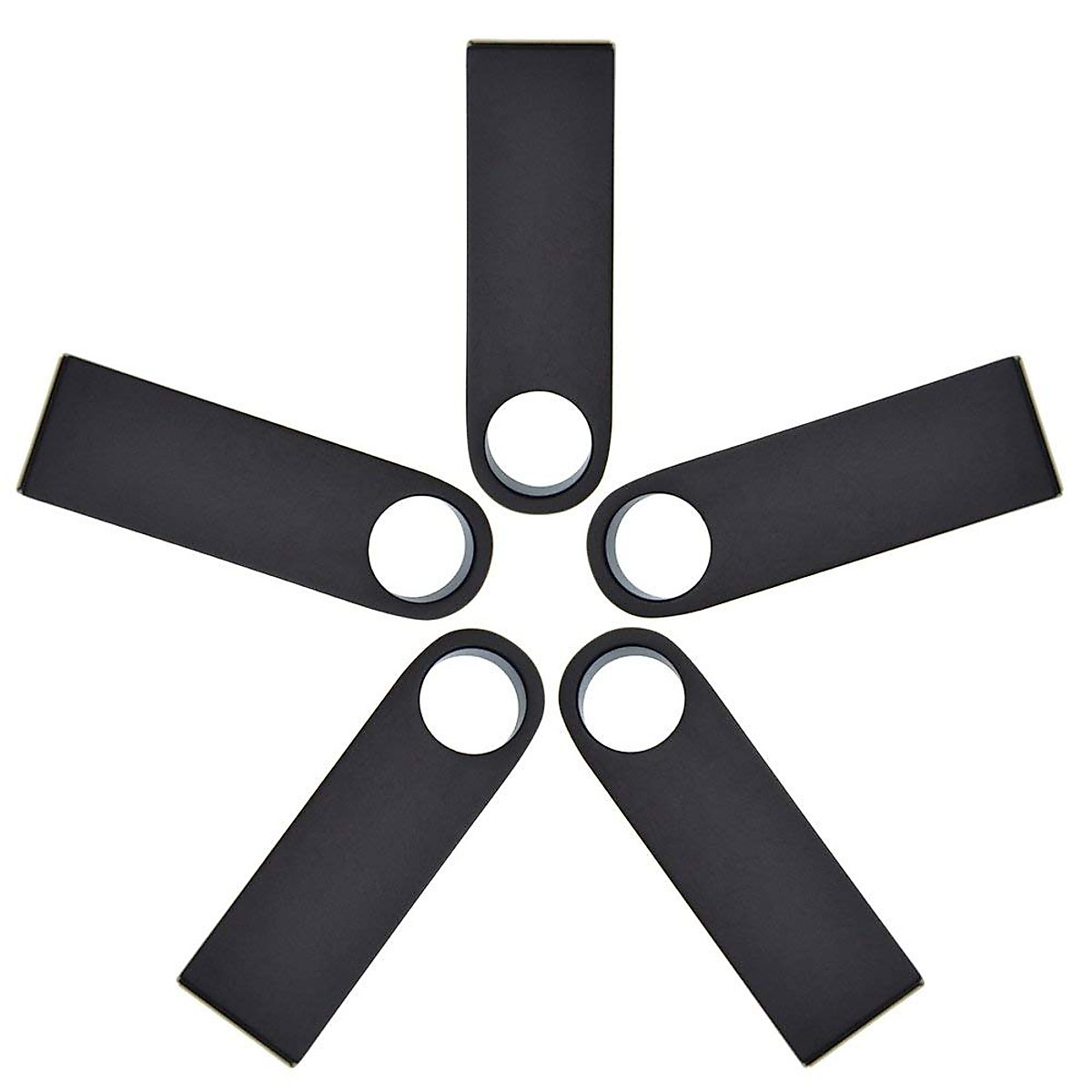 USB Flash Drives 16GB 5pcs Mini Bulk Pack of 5 USB 2.0 Memory Sticks Kepmem Black Metal Keychain 16 GB Jump Drive