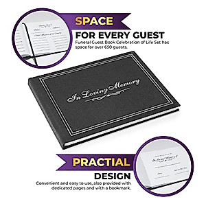 SAMKEDOO Funeral Guest Book | Funeral Book | Guest Book for Funeral | Celebration of Life | Funeral Guest Book for Memorial Service | Celebration of Life Guest Books | Share a Memory Cards