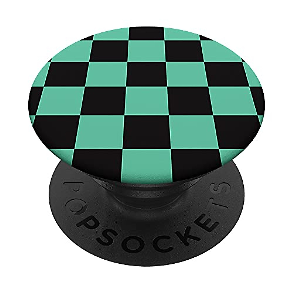 Checkered Black Green Anime Pattern PopSockets Swappable PopGrip