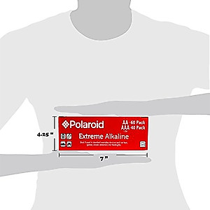 Polaroid Extreme Bulk Combo 60-Pack AA and 40-Pack AAA Alkaline Batteries Assorted Variety Pack (100-Pack)