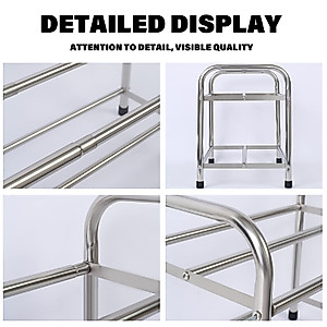 GREATSK 2-Tier Expandable Shoe Rack, Stackable and Adjustable Shoes Organizer Storage Shelf, Sturdy and Durable Metal Structure Free Standing Shoe Rack for Closet Entryway Doorway