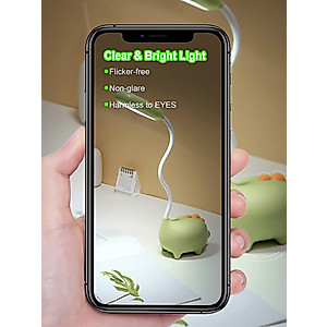 Unique Dinosaur Desk Lamp LED Night Light for Kids Wireless Charging Student Learning Eye Protection Lamp USB Rechargeable Home Bedroom Study Desk Room Decoration Lamp is the Teens Girls Best Gift