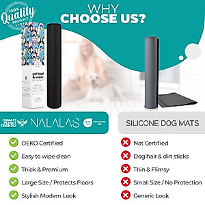 NALALAS Large Dog Mat for Food and Water, Cat Feeding Mat | Large Waterproof Dog Bowl Mat | Non-Slip Pet Food Mat for Floors | Dog Food Mats for Floors, Pet Mats for Food and Water | Easy to Clean